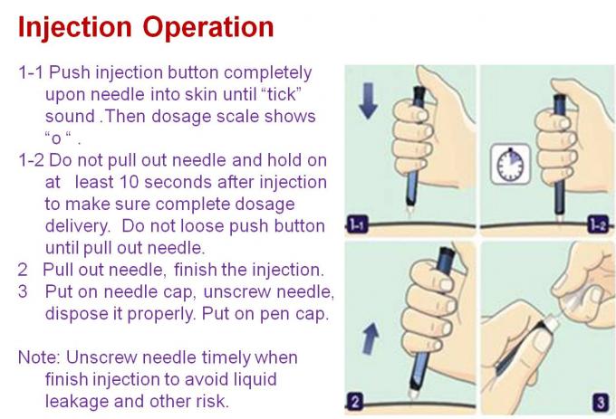 Plastic Manual Insulin Pen Injection For Diabete Patient , High Presion